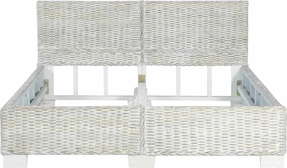 Rám postele šedý přírodní ratan 140 x 200 cm 283091