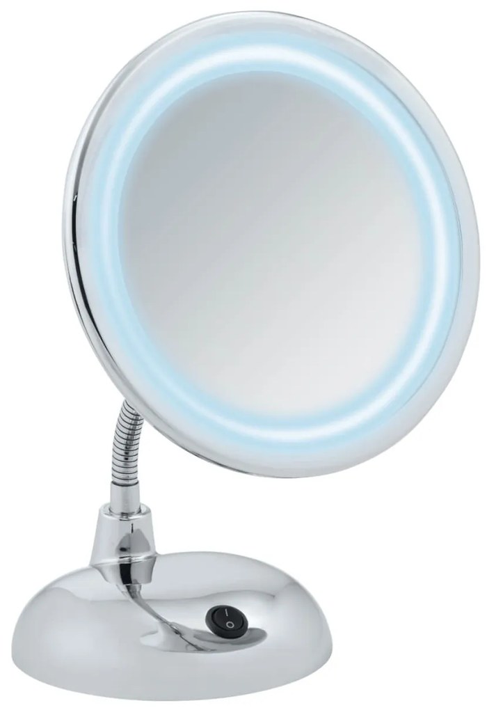 WENKO LED stojící kosmetické zrcátko STYLE chromové 28x18x12 cm