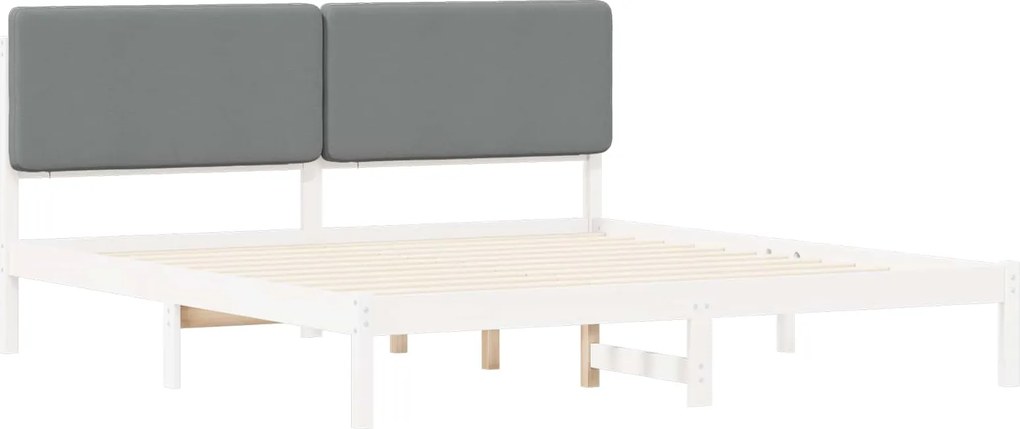Rám postele s čalouněným čelem s čelo Světle šedá 200 x 200 cm 3405566