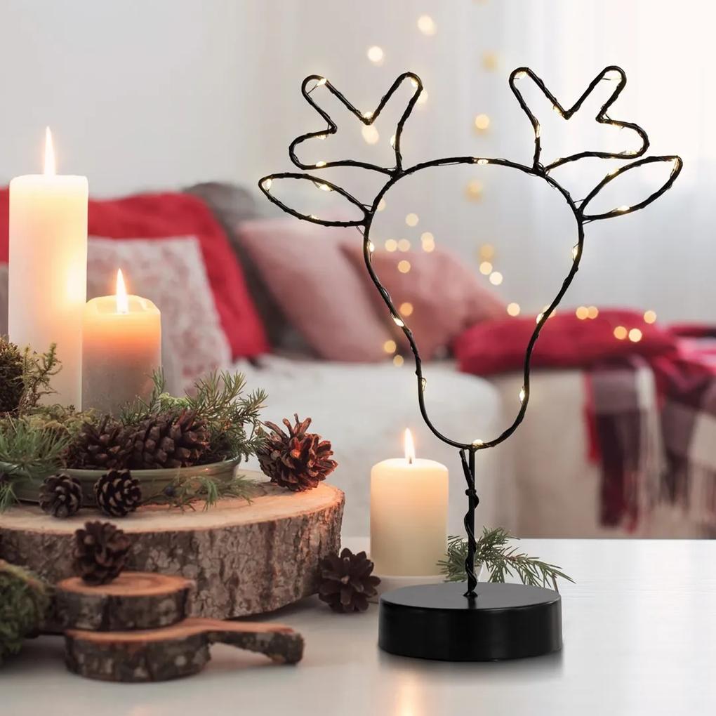LED Světelná dekorace Reindeer černá