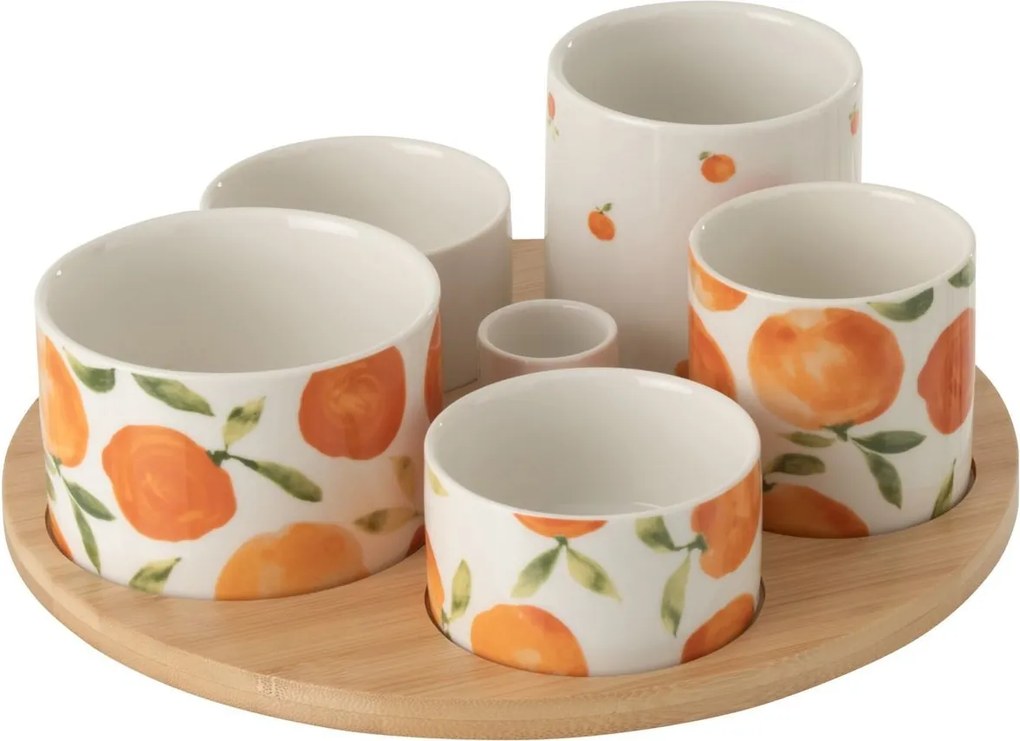 Veliká sada na předkrmy s motivem pomerančů Casa Naranja - Ø 13*8 cm