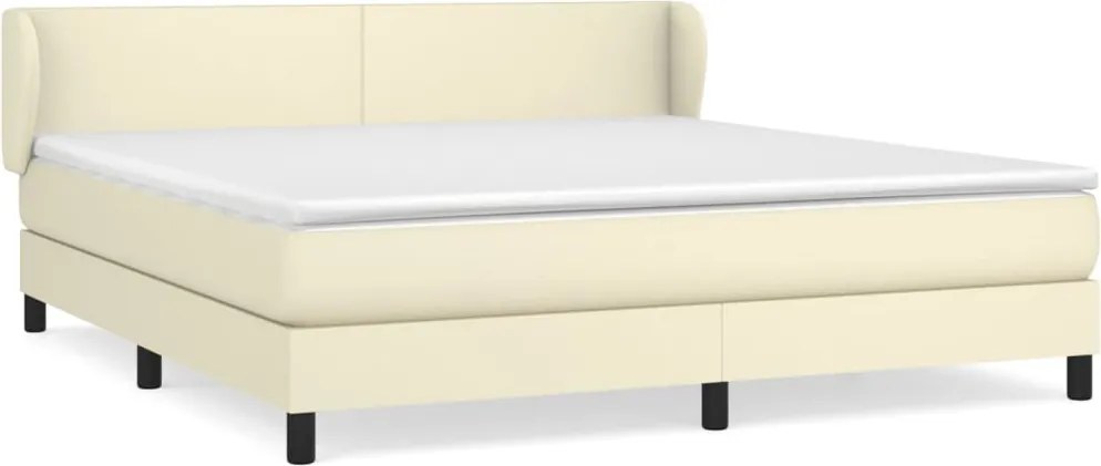 Box spring postel s matrací krémová 160x200 cm umělá kůže 3127201