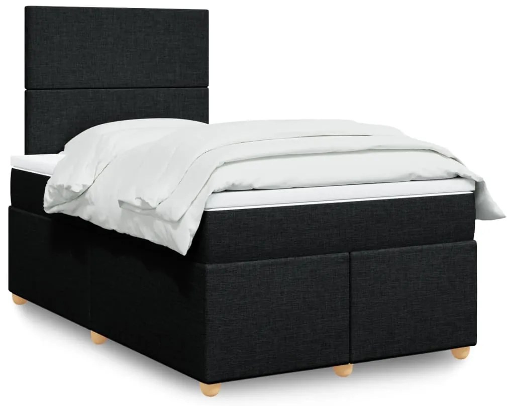 Box spring postel s matrací černá 120x200 cm textil 3291242