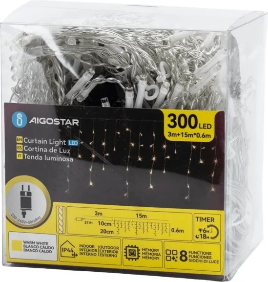 Aigostar - LED Venkovní dekorační řetěz 75xLED/6W/230V 15x0,6m IP44 teplá bílá