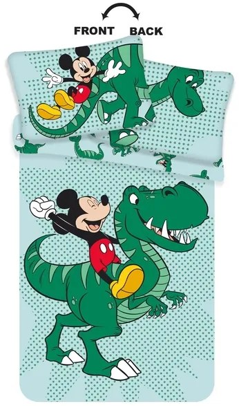 Jerry fabrics Disney povlečení do postýlky Mickey Dino baby 100x135 + 40x60 cm