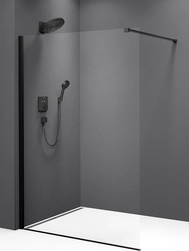 Polysan Polysan, MODULAR SHOWER BLACK stěna pro instalaci na zeď, jednodílná, 800 mm, MS1-80B
