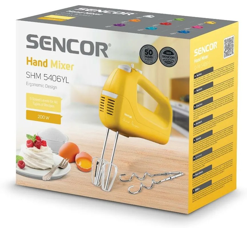 Sencor SHM 5406YL ruční mixér, žlutá