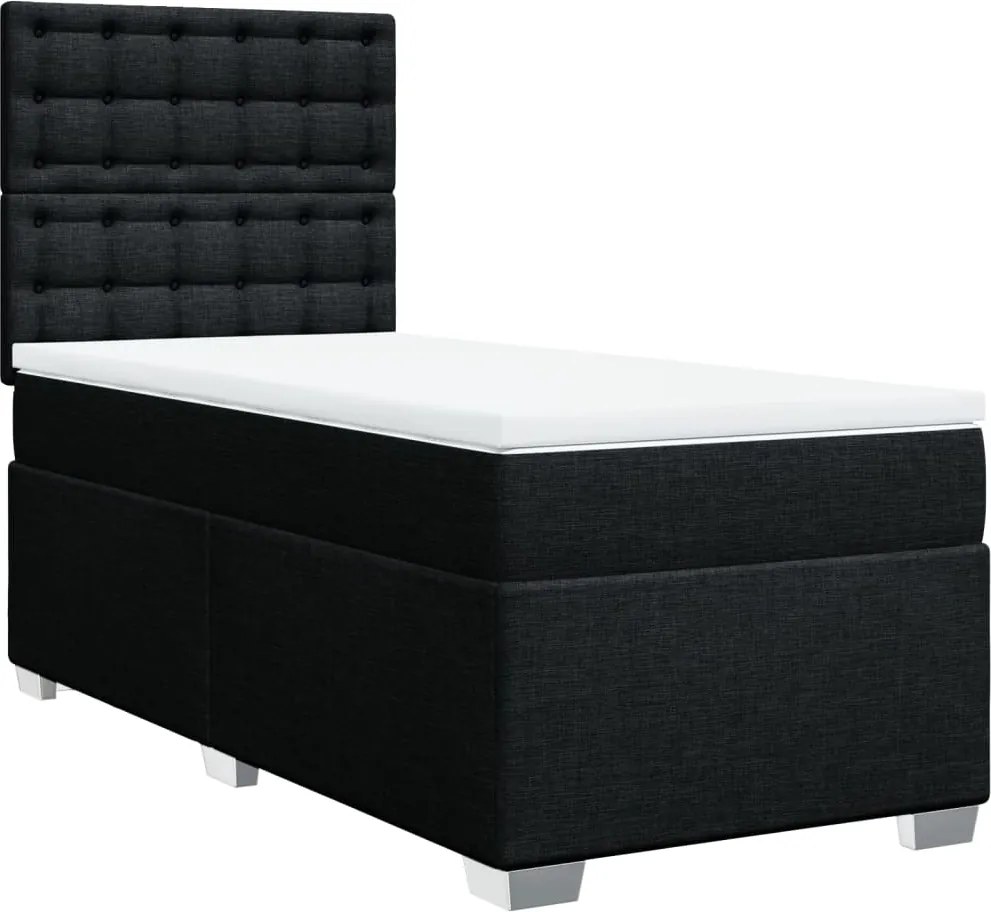 Box spring postel s matrací černá 90x190 cm textil 3290359