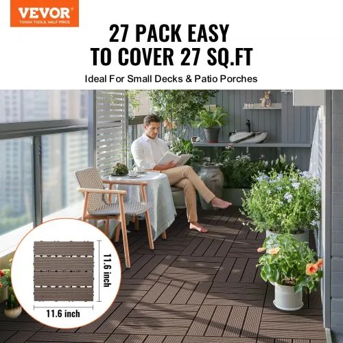 zámkové palubní dlaždice plastové dřevo 27 balení 30,5 × 30,5 cm