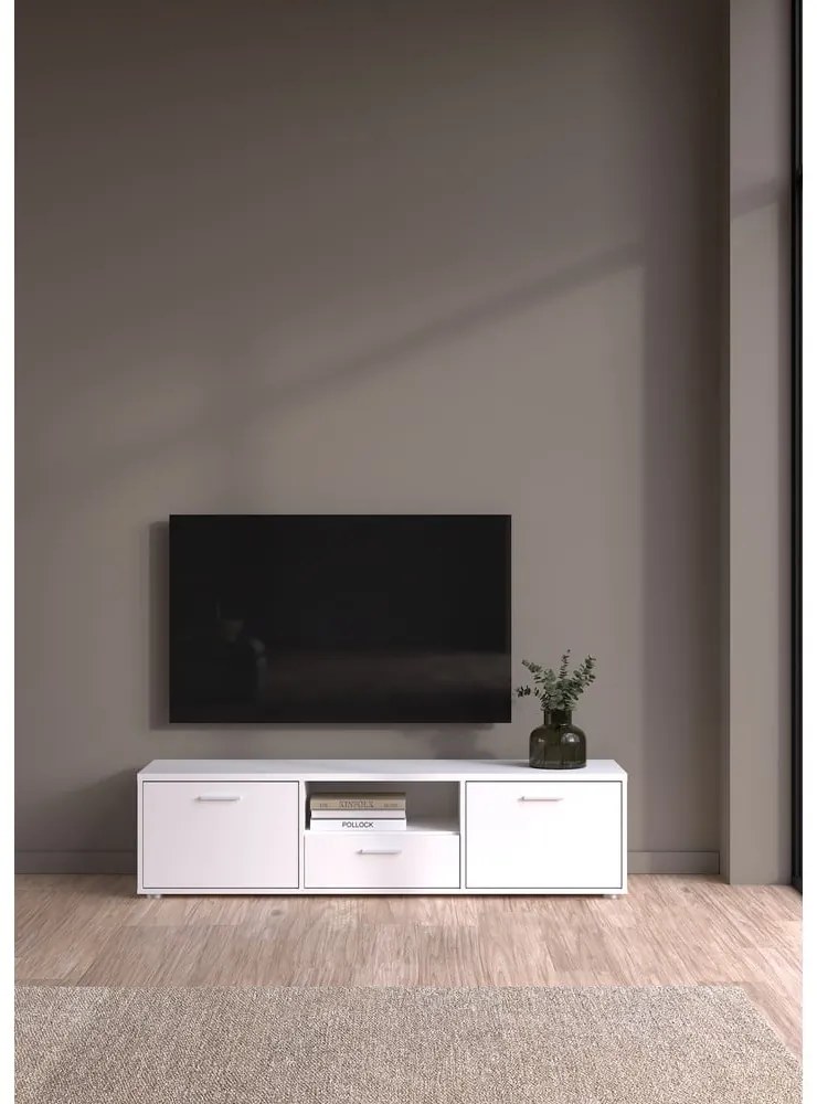 Bílý TV stolek 147x38 cm Media – Tvilum