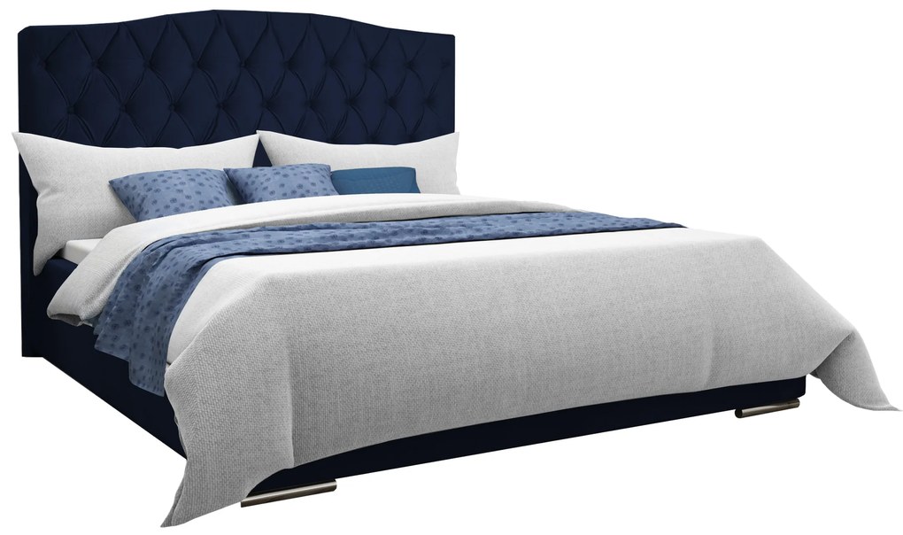 Eka Čalouněná postel Valentyn - Fresh 140x200 cm Barva látky - Fresh: Nebeská modrá (33), Úložný prostor: S kovovým rámem úložného prostoru