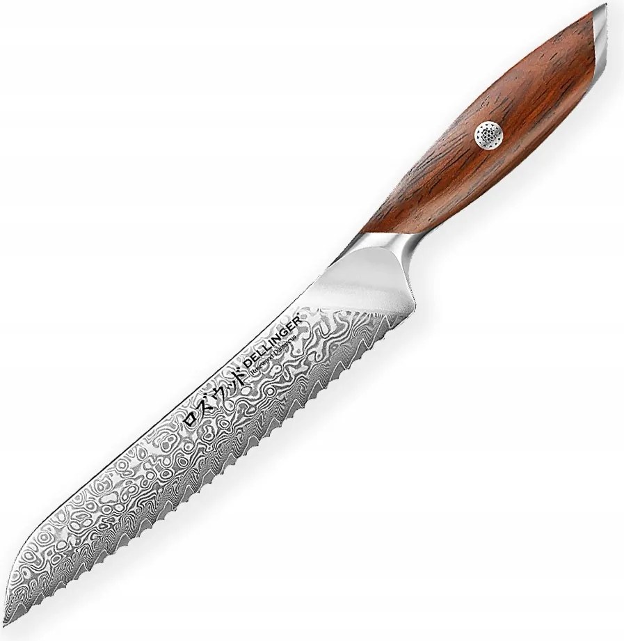 Nůž na pečivo Bread 210 mm Dellinger Rose Wood Damascus