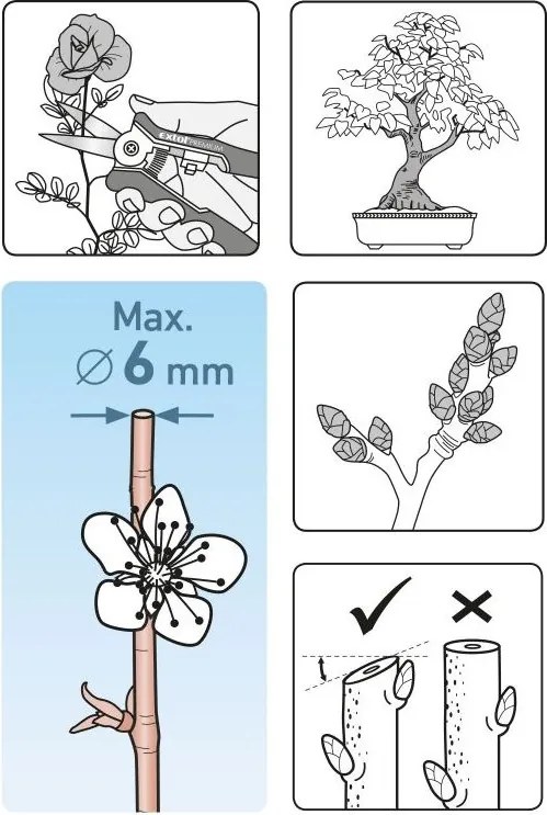 Nůžky zahradnické přímé, mini, 153mm, EXTOL PREMIUM