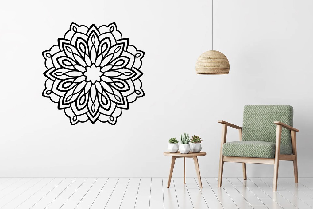 Lepy.cz Samolepka na zeď Mandala Velikost (šířka x výška): 60x60cm, Barevná varianta: Bílá