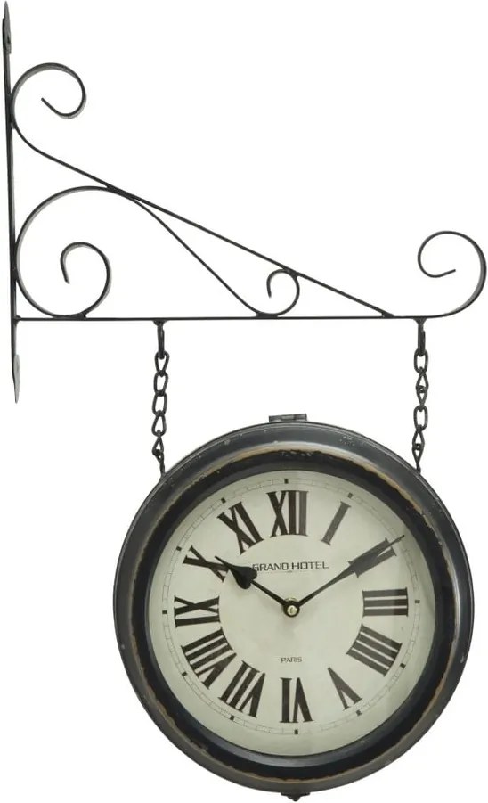 Černé nástěnné kovové hodiny Mauro Ferretti
