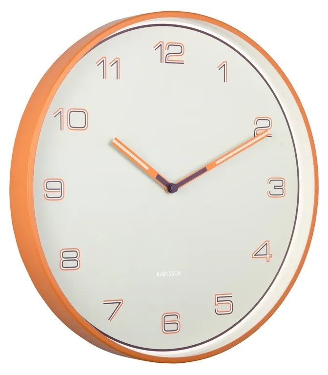 Karlsson 6013OR designové nástěnné hodiny oranžová, pr.  40 cm