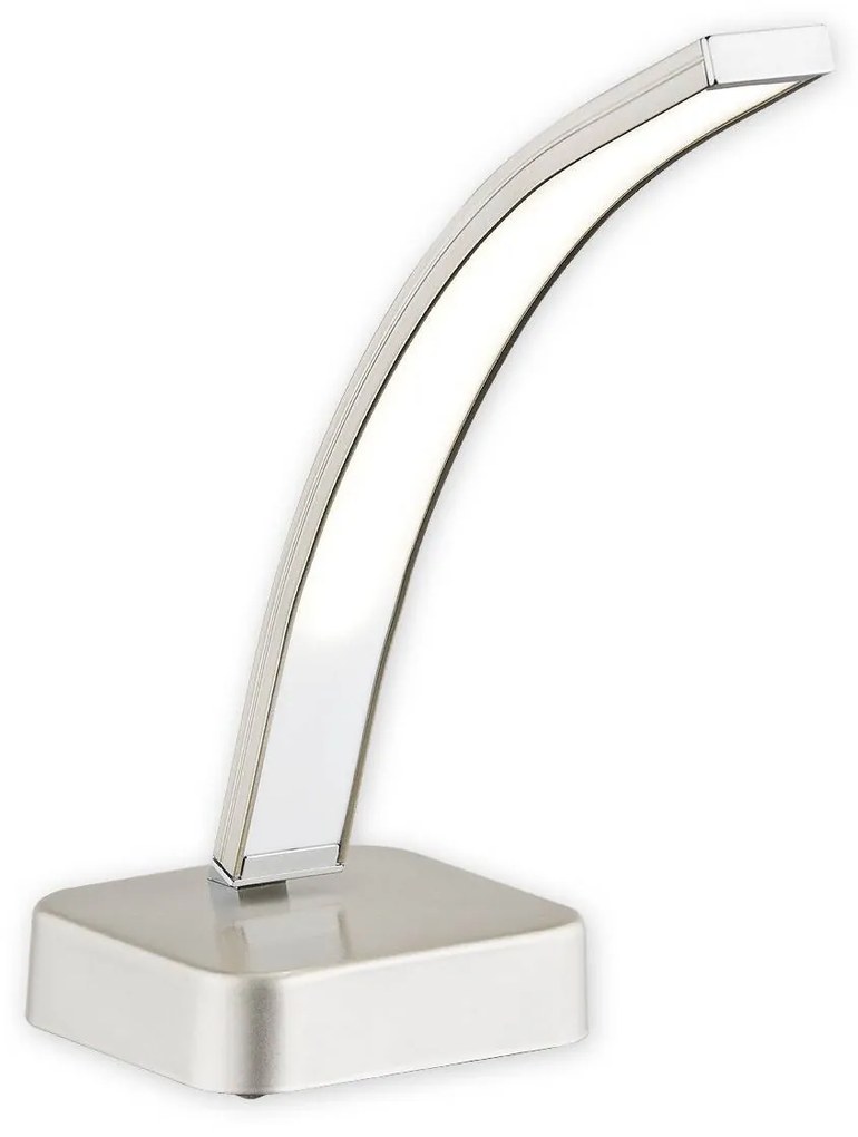 Moderní LED stolní lampička NOLESO SAT, 3,6W, denní bílá, matný chrom Loreo NOLESO SAT
