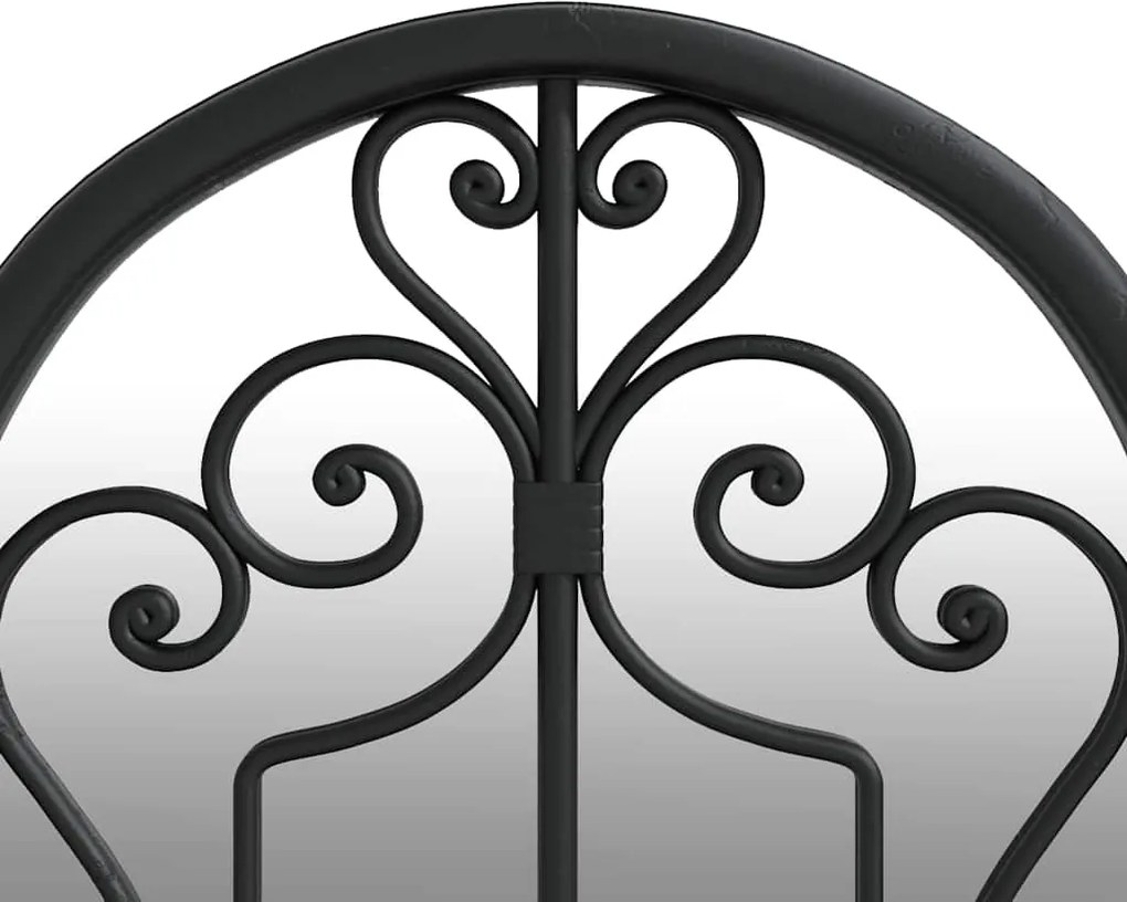 Zahradní zrcadlo černé 100 x 45 cm železo do exteriéru 318374