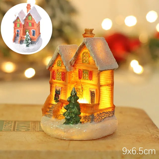 Vánoční dekorace - svítící zasněžené domečky (na 3 x LR41 baterie) Barva: 7