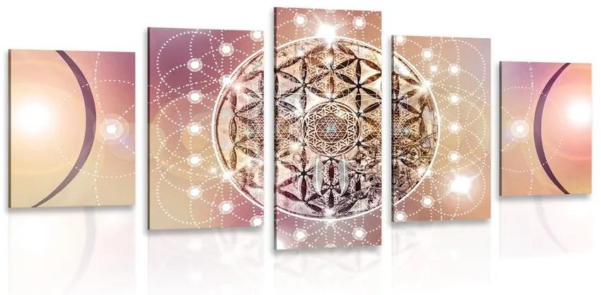 5-dílný obraz okouzlující Mandala Varianta: 200x100