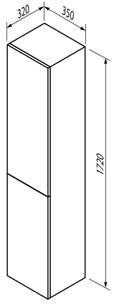 Sapho ESPACE skříňka 35x172x32cm, 2x dvířka, levá/pravá, dub polar - ESC230-1010