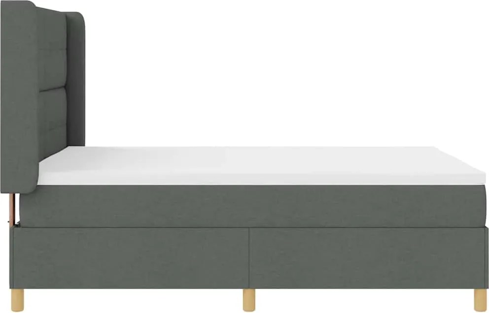 Postel s boxspringem s čelo Tmavě šedá 140 x 190 cm textil 3341827