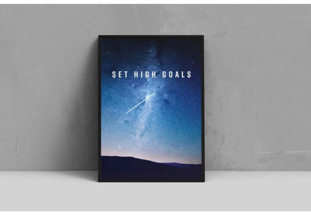 Pixada Set High Goals - motivační obraz Velikost: B2 - 50x70 cm, Volba rámu: s bílým rámem