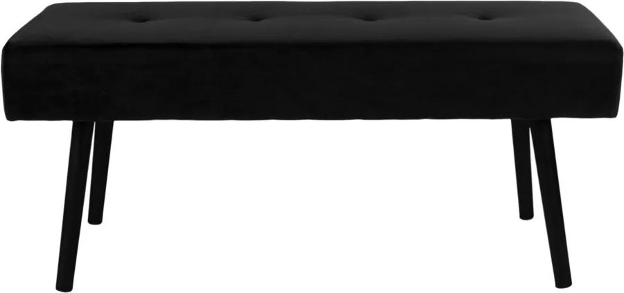 Černá Sametová lavice Skiby 35 × 100 × 44 cm HOUSE NORDIC