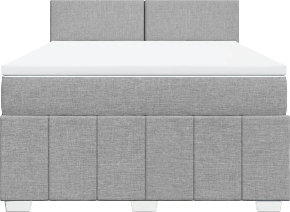 Box spring postel s matrací světle šedá 160 x 200 cm textil 3289412