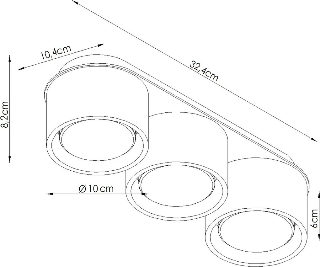 Sollux Lighting Stropní svítidlo MODO 3 hnědé GX53