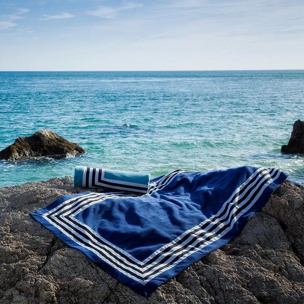 Abyss & Habidecor CANNES luxusní plážový ručník Abyss & Habidecor / Egyptská bavlna, Barva 332 - Cadette Blue