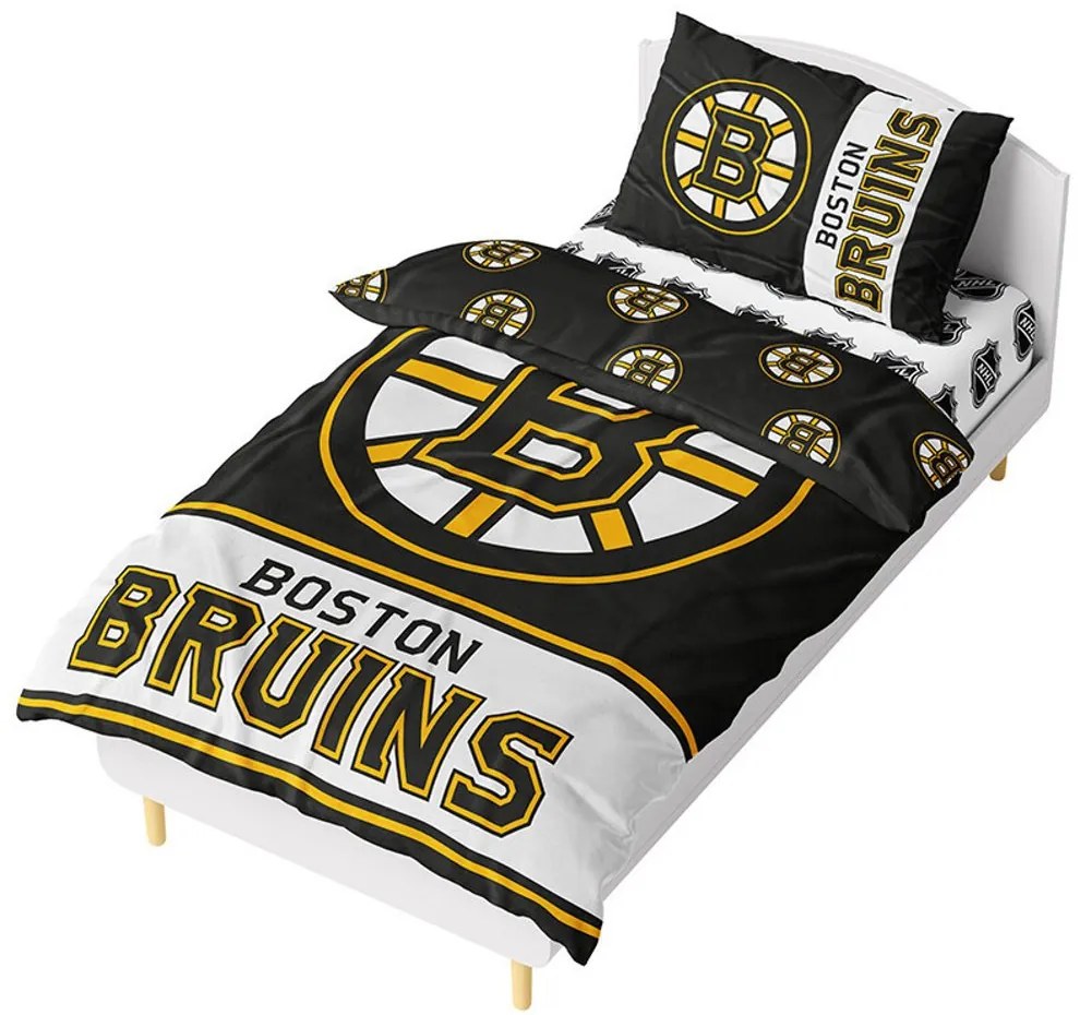 Mikroplyšové ložní povlečení NHL Boston Bruins - 70 x 90 cm + 140 x 200 cm