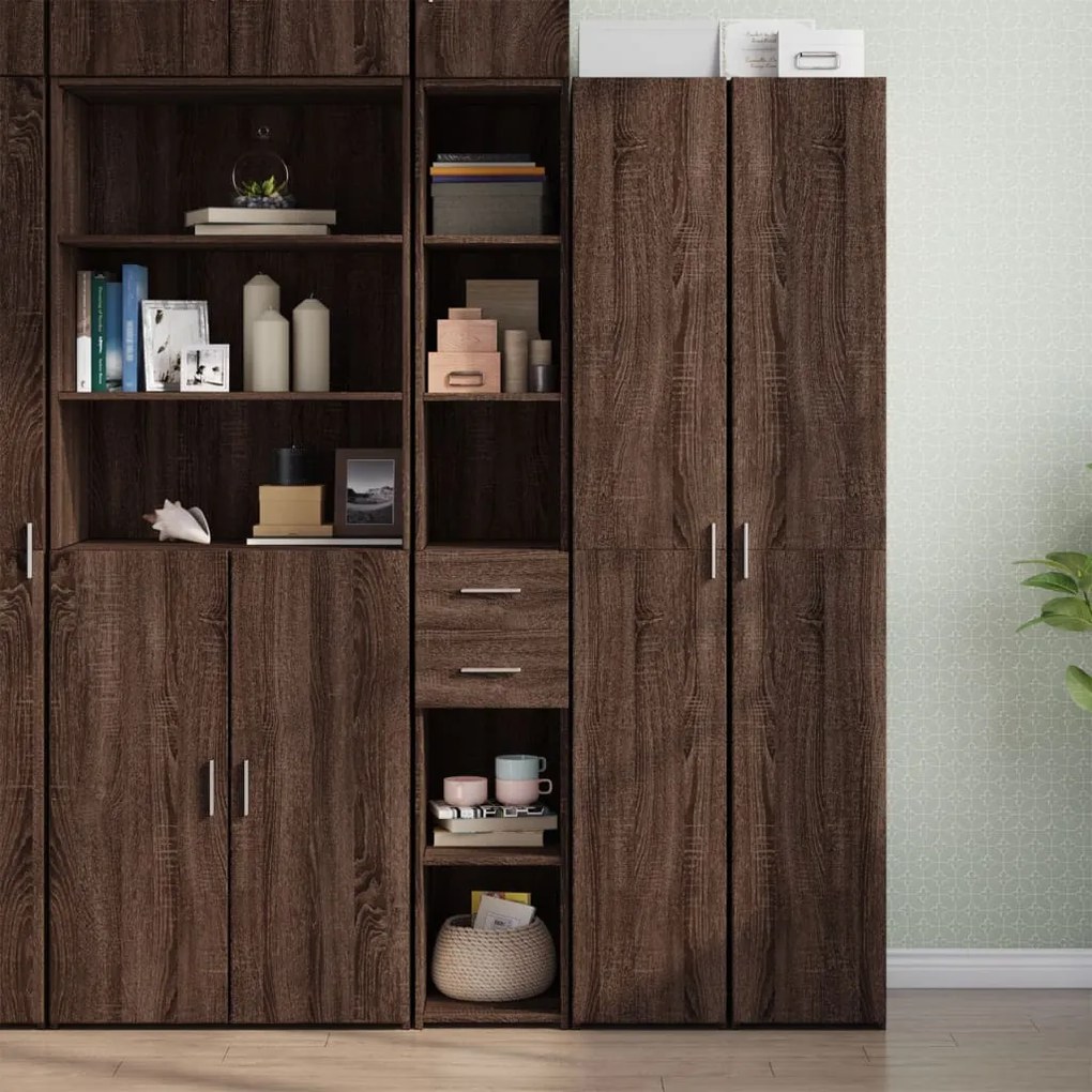 Skříň highboard hnědý dub 30 x 42,5 x 185 cm kompozitní dřevo
