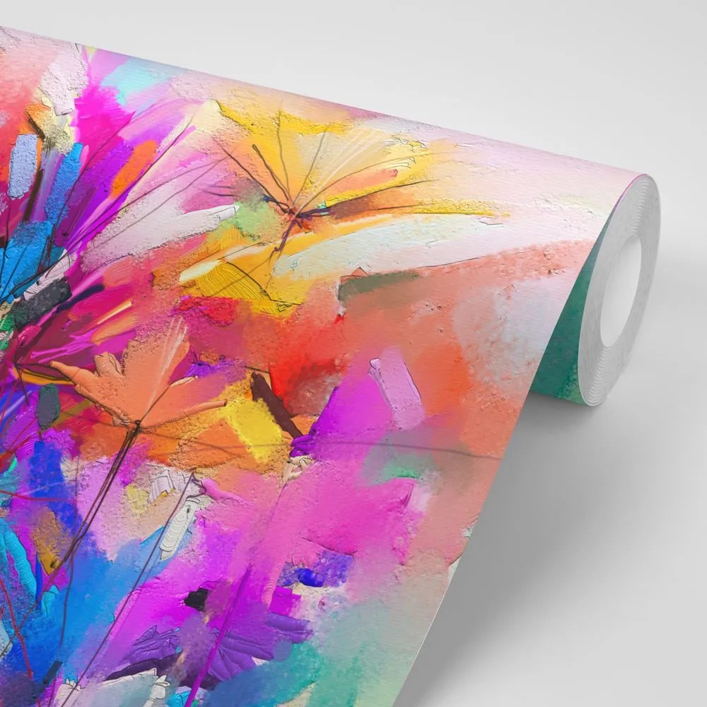 Samolepící tapeta abstraktní barevné květiny