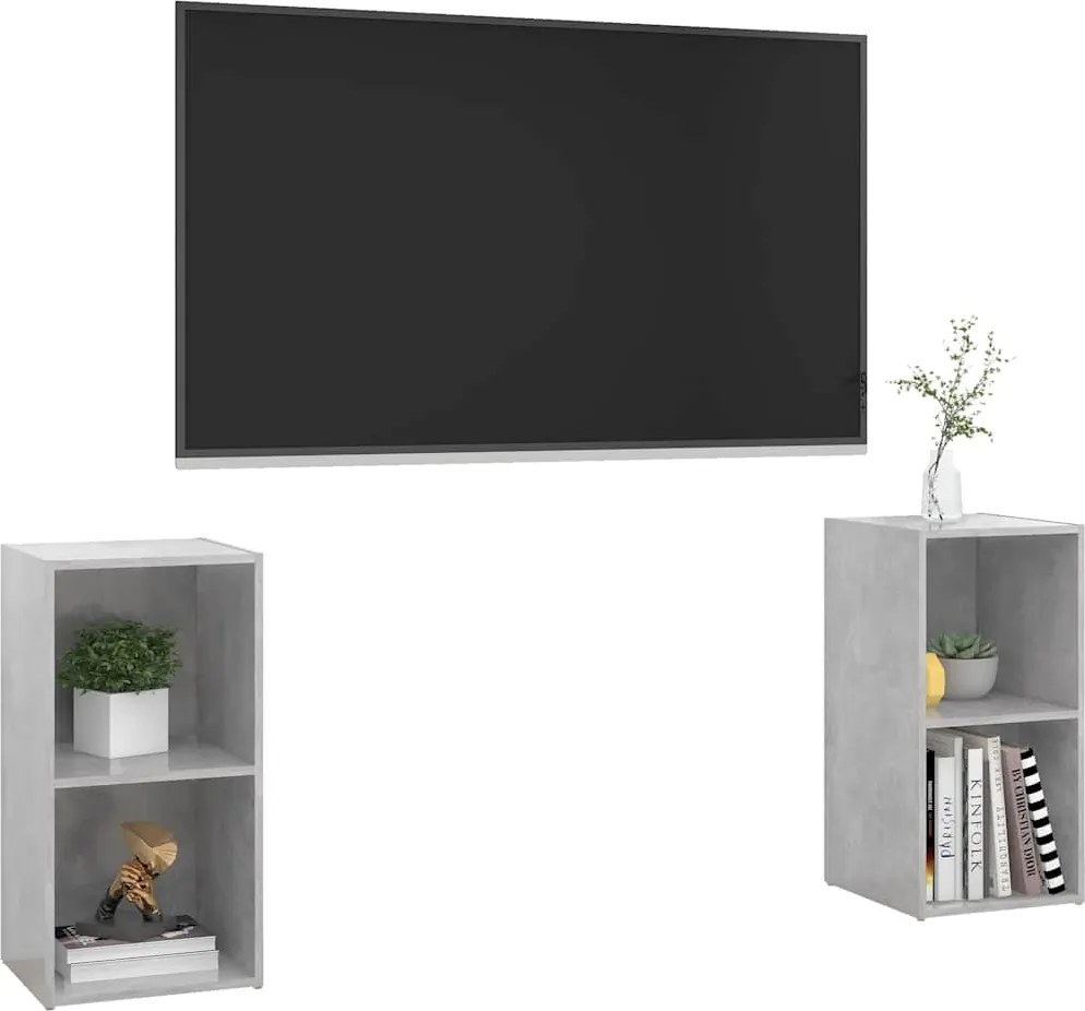 TV skříňky 2 ks betonově šedé 72x35x36,5 cm kompozitní dřevo 3079902