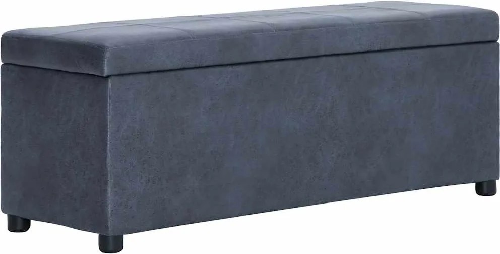 Lavice s úložným prostorem 116 cm šedá umělá broušená kůže 281316