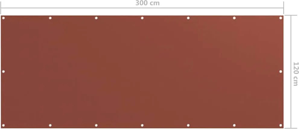 Balkónová zástěna cihlová 120 x 300 cm oxfordská látka 134980