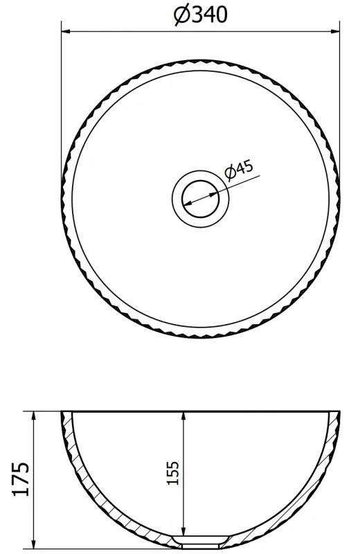 Mexen Dora, skleněné umyvadlo na desku 34 x 34 cm, čirá, 24113400