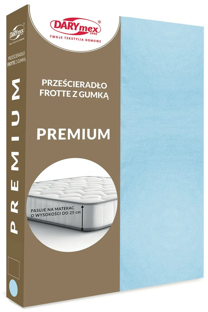 FROTÉ PROSTĚRADLO PREMIUM 200X220 CM MODRÉ
