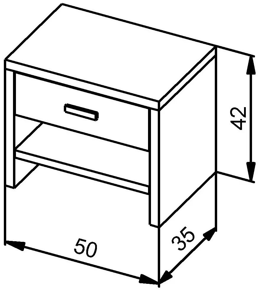 MRAVA, s.r.o. Noční stolek TNS 2