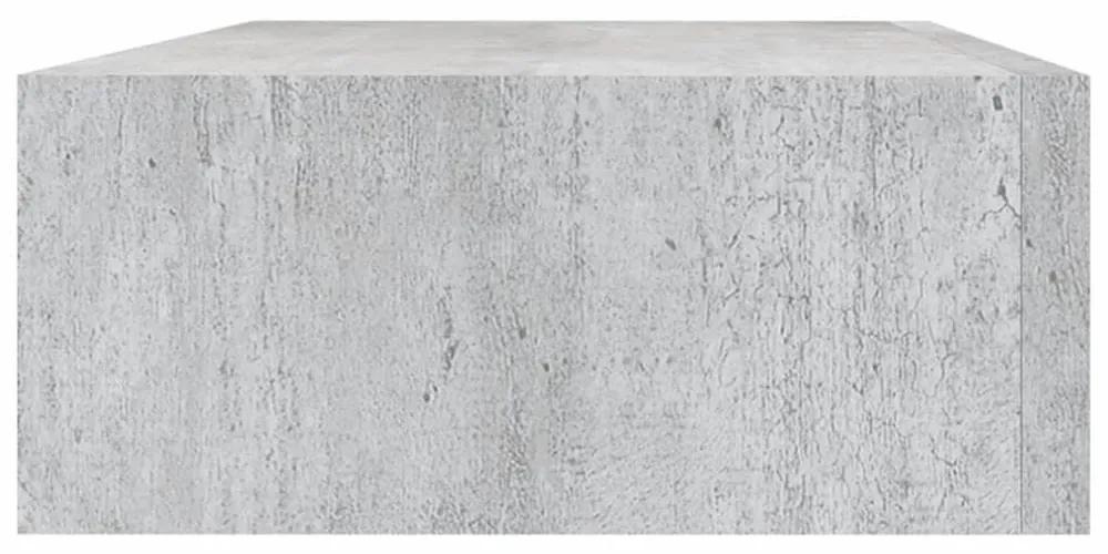 Petromila Nástěnné police se zásuvkou 2 ks betonově šedé 40x23,5x10cm MDF