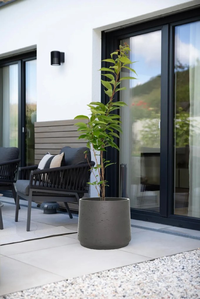Květináč TROPICO, sklolaminát, výška 38 cm, antracit