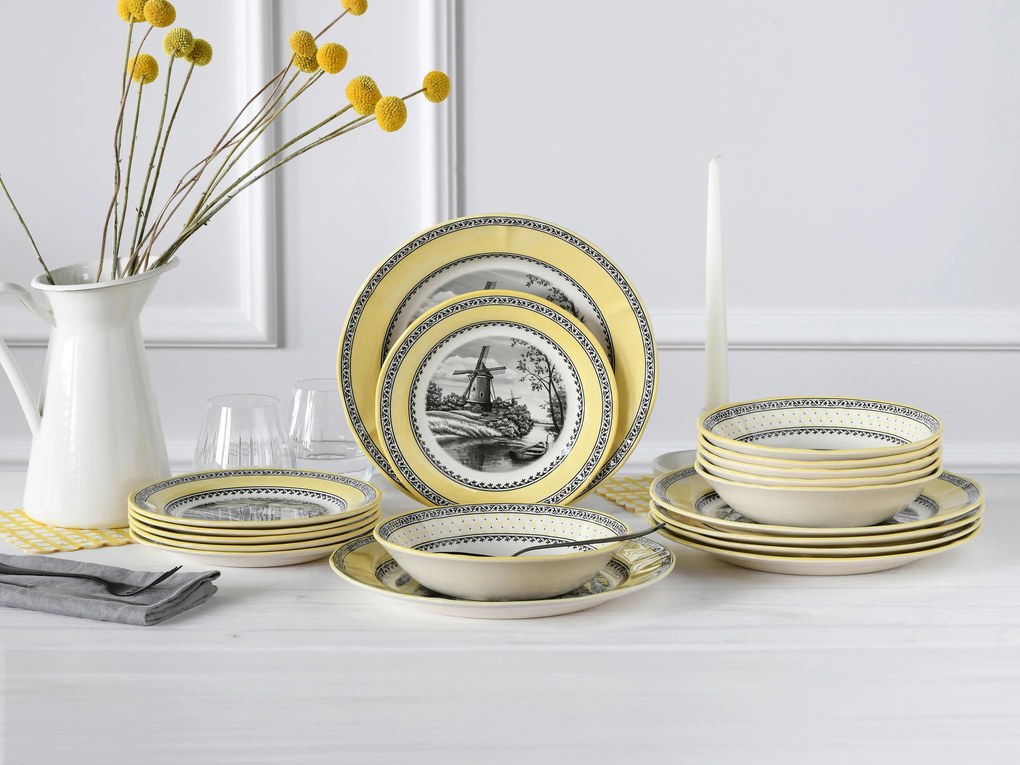 XXXLutz JÍDELNÍ SOUPRAVA Windmühle Gelb 18dílné Creatable - Online Only nádobí - 007768064501