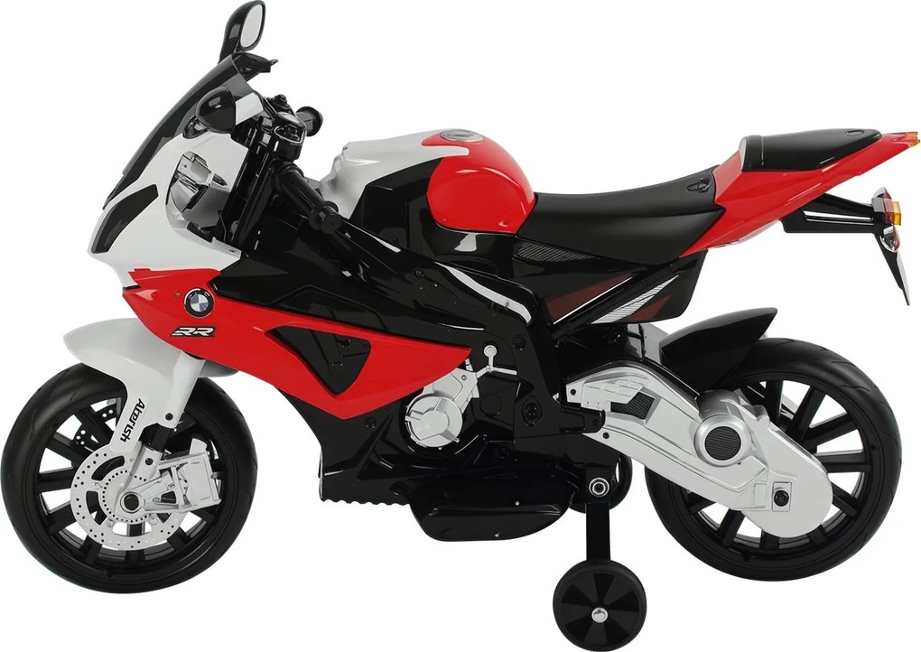 Dětská elektrická motorka HOMCOM 3-8 let s licencí BMW, rychlost 2,5-5 km/h, elektrická motorka s 12V baterií, koly a světly, 110x47x69 cm, černá a če