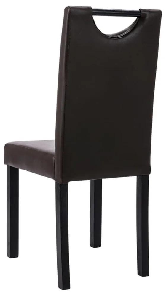 Petromila Jídelní židle 2 ks hnědé umělá kůže