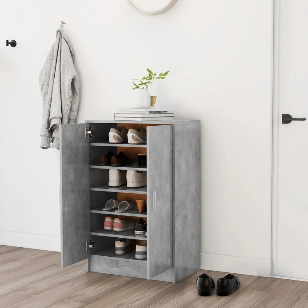 vidaXL Marketos Botník betonově šedý 60 x 35 x 92 cm kompozitní dřevo