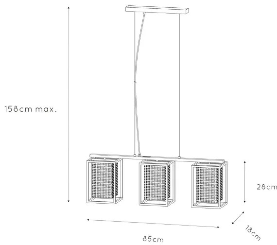 Lucide 21422/03/30 - Lustr na lanku SANSA 3xE27/40W/230V