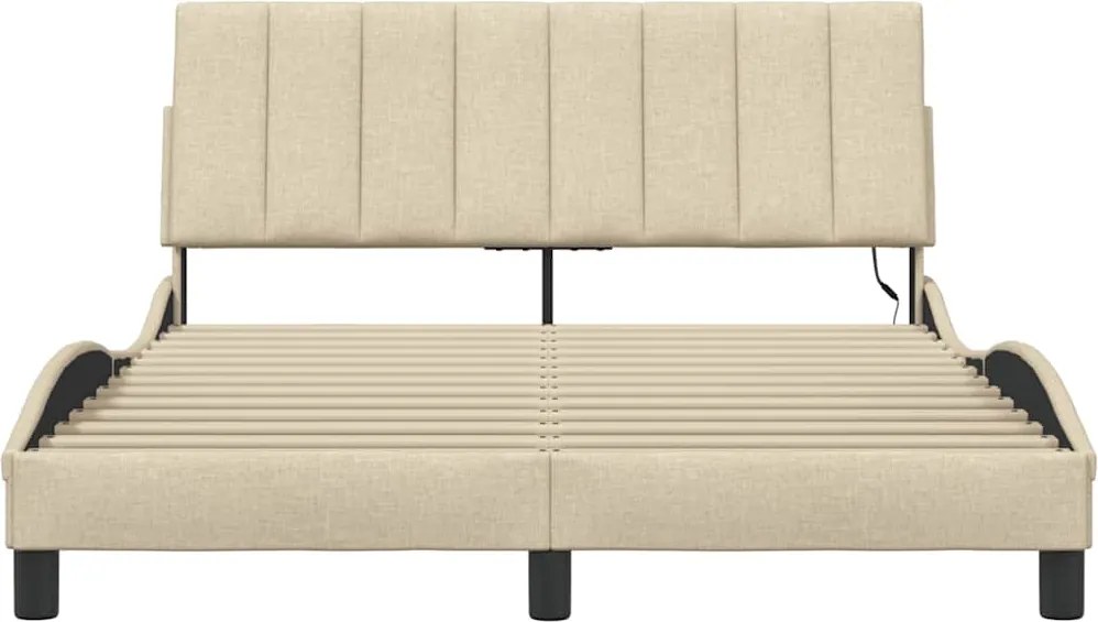 Rám postele bez matrace Hanko krémový 120 x 200 cm textil 3310452