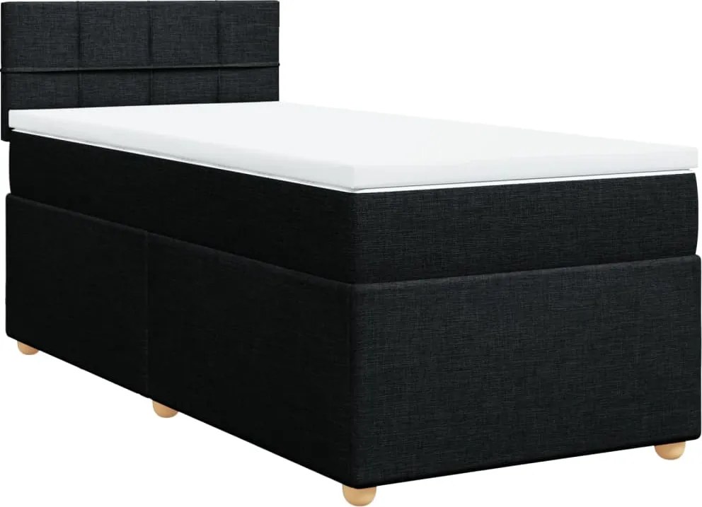 Box spring postel s matrací černá 80 x 200 cm textil 3286509