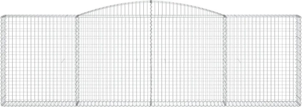 Klenuté gabionové koše 3 ks 400x30x120/140cm pozinkované železo 3146880